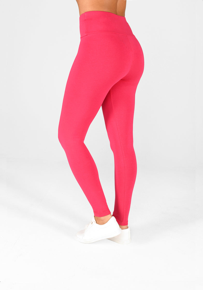 Pink High Waisted Leggings | Cotton Leggings | Love Leggings